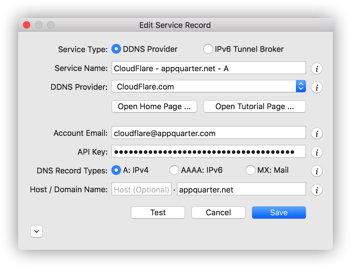 Creating dDNS Update Records for CloudFlare