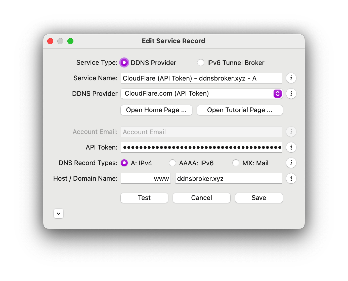 Creating dDNS Update Records for CloudFlare