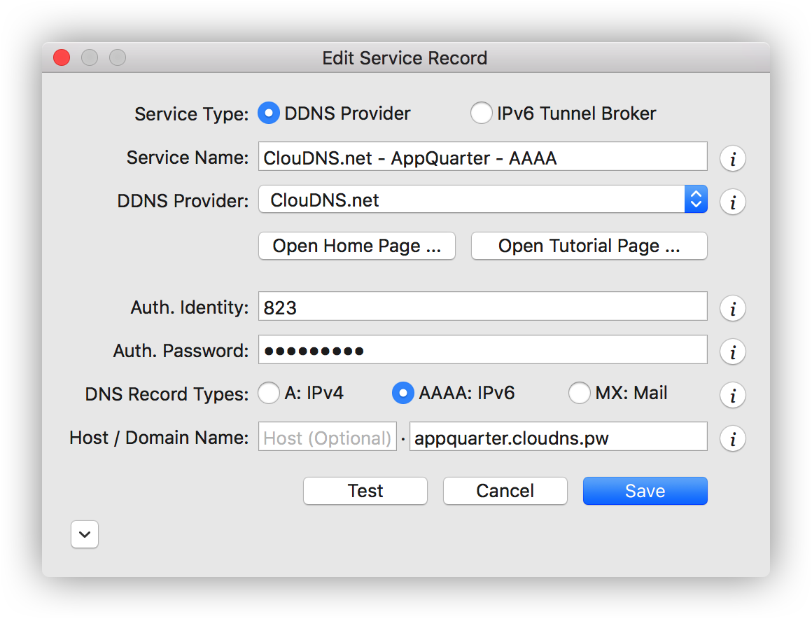 Creating dDNS Update Records for ClouDNS
